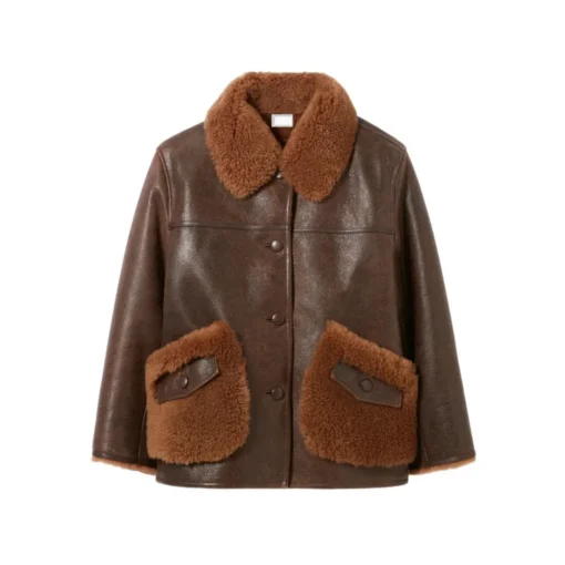 Get Iconic Patch Pocket Shearling Jacket - Nova Jacket