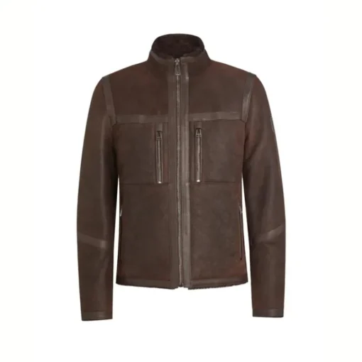 Shop Roughout Shearling Lightweight Leather Jacket - Nova Jacket
